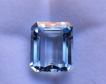 Aquamarine Rectangle Faceted Gemstone Radiant Cut Aquamarine