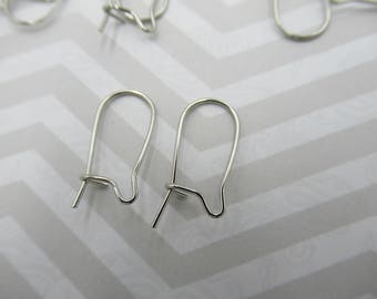 Kidney ear wires loop earring hooks with closure 50 pieces
