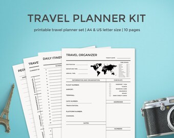 Printable Travel Planner Vacation Planner Kit Trip Planner