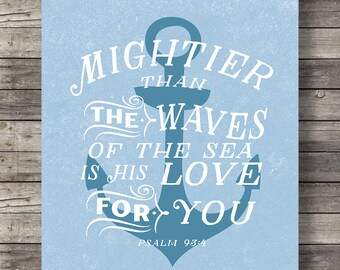 Bible verse Watercolor Psalms Scripture print The Lord has