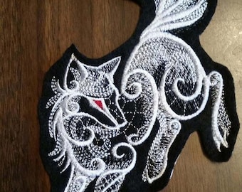 Howl at the Moon Wolf Patch Embroidered Wolf Patch Moon