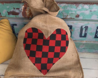 Checkered heart | Etsy