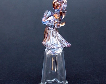 Fairy Hand Blown Glass Thimble Crystal Gold Figurine