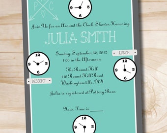 Around the Clock Bridal Shower Invitation