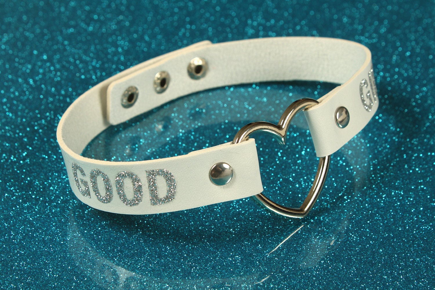 Good girl ddlg collar custom bdsm collar in white