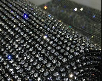 Rhinestone fabric | Etsy