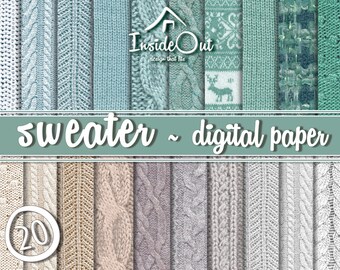 Christmas sweater digital paper ugly sweater digital paper