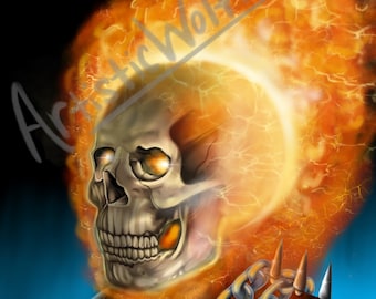 Ghost Rider Vinyl Decal Comics Antiheroes Wall Sticker Flaming