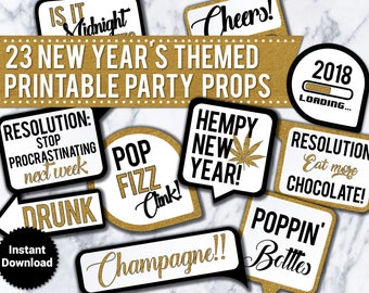 Items similar to NEW YEARS EVE Photo booth Props - Instant Download ...