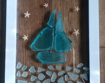 Framed sea glass | Etsy