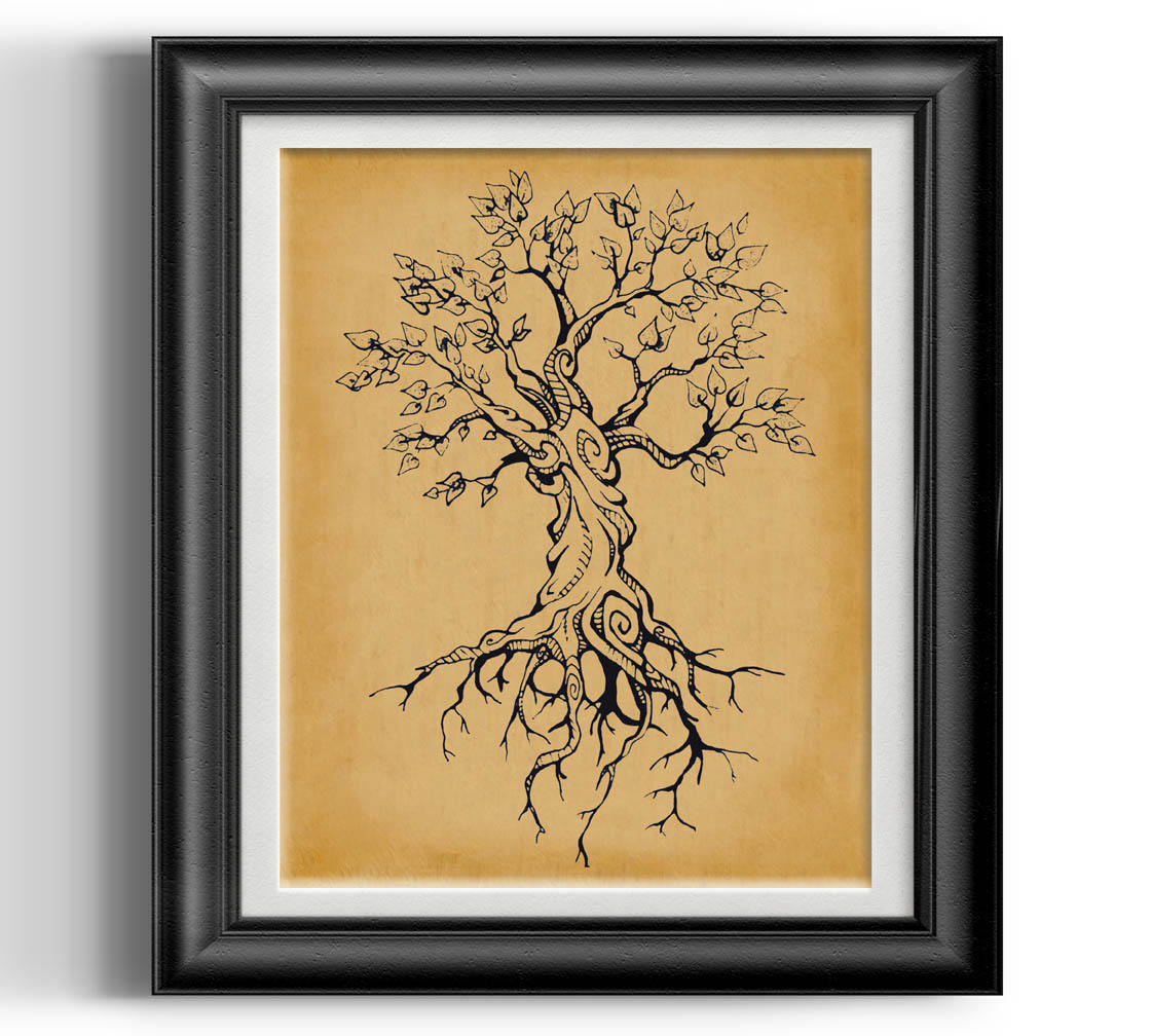 Gnarled Oak Tree Artwork Tree Art Wise Oak Tree Poster Druid