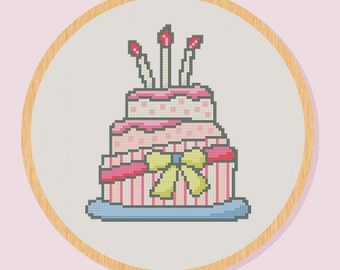 Cake cross stitch | Etsy