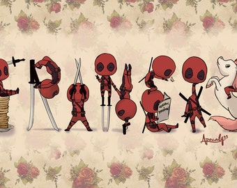 Deadpool drawing | Etsy