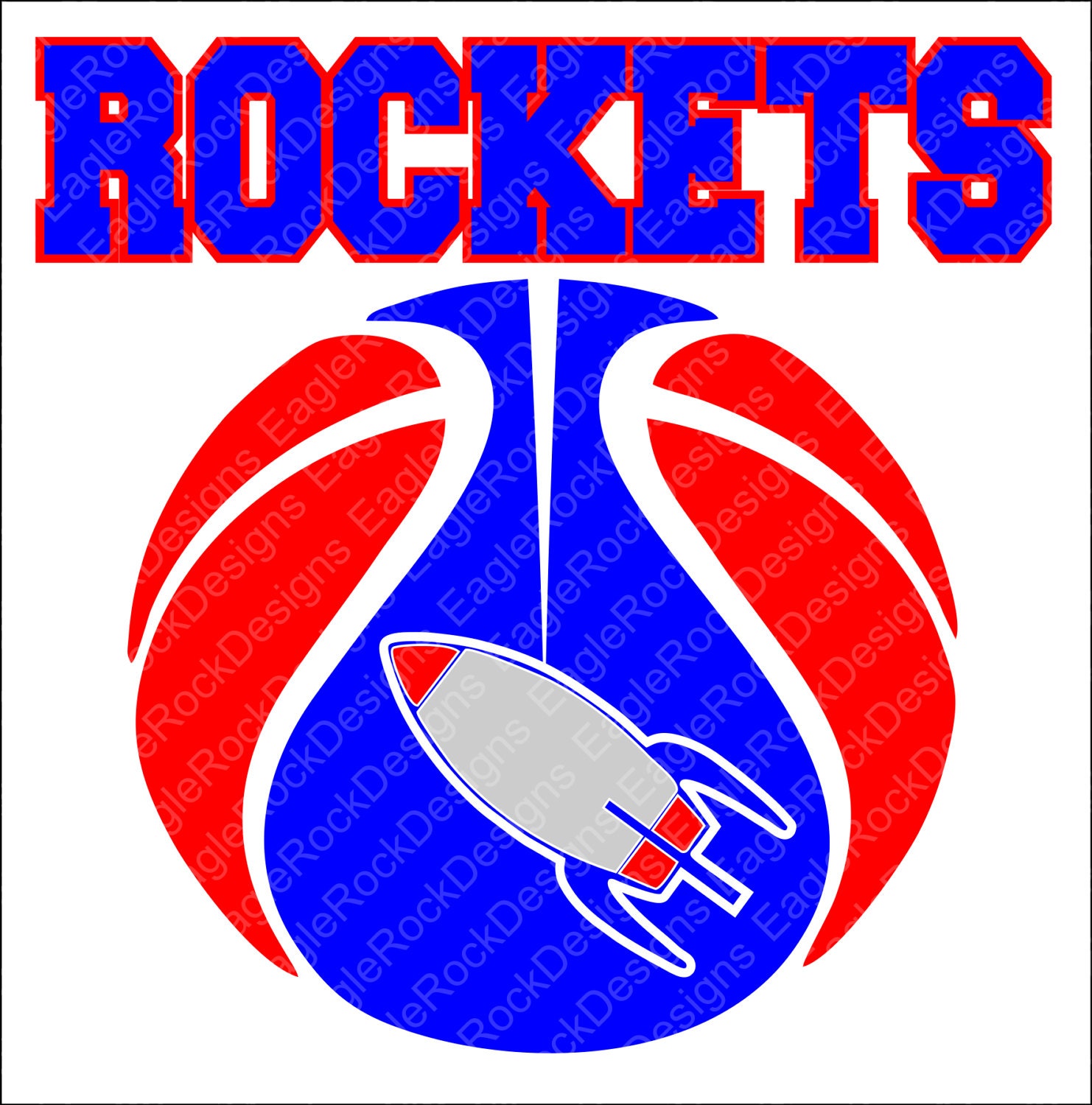 Rockets Basketball SVG DXF EPS Digital Cut File Rockets