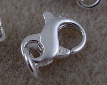 Sterling silver Figure 8 Lobster Clasp with Ring 10x14mm 1pc