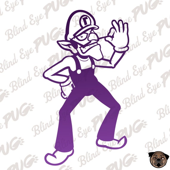 Waluigi SVG Flat, Mario brothers,... - Your Temple Stories