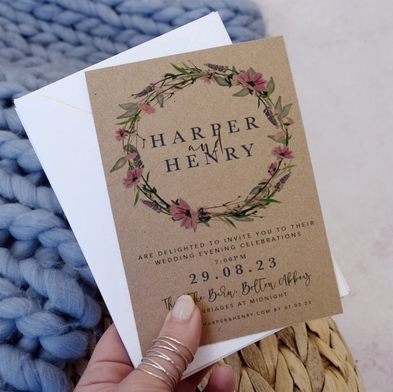 Bohemian Style Wedding Invitations