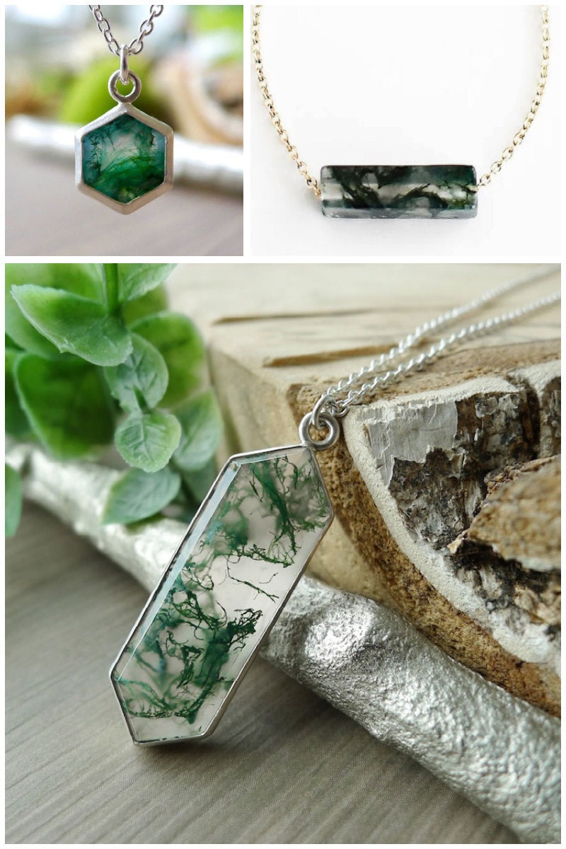 Meet Our Latest Jewelry Obsession: Moss Agate | Etsy