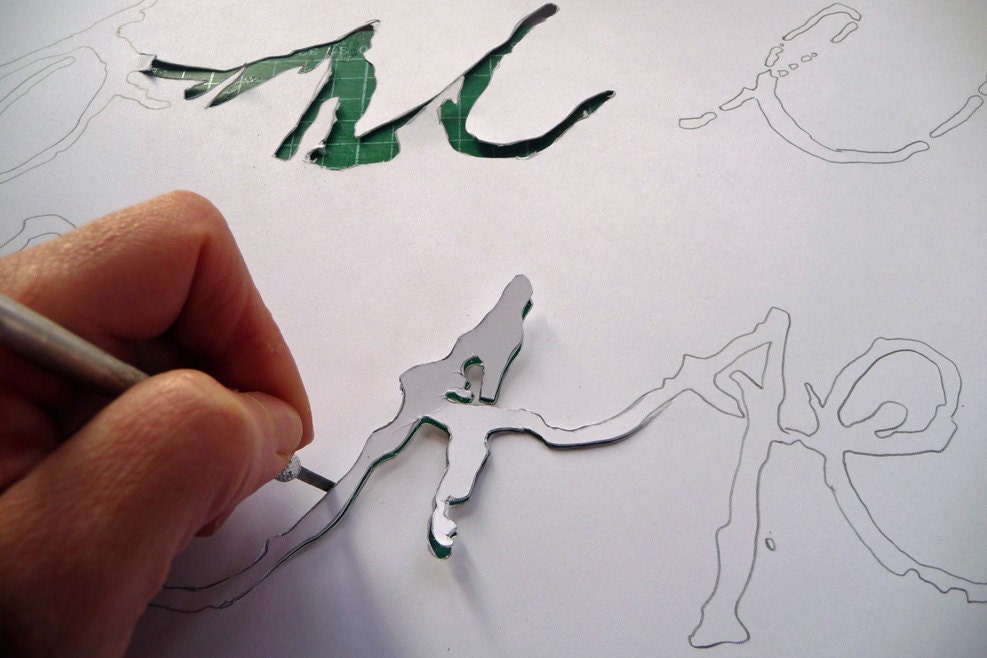 How-Tuesday: Stenciled Handwriting Art | Etsy