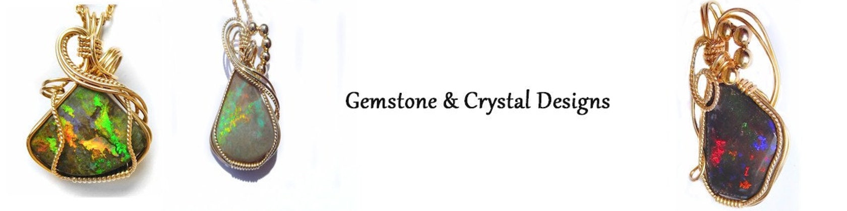 Unusual Opal and gemstone wire wrapped by GemCrystalDesign on Etsy