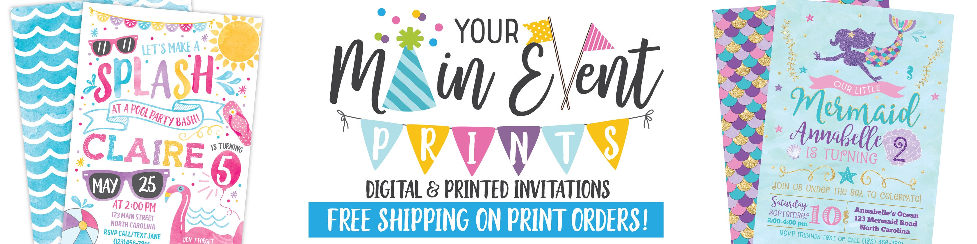 Personalized Party Invitations & Party by YourMainEventPrints