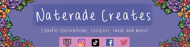 Colorful Illustrations Stickers Cards and More by NateradeCreates