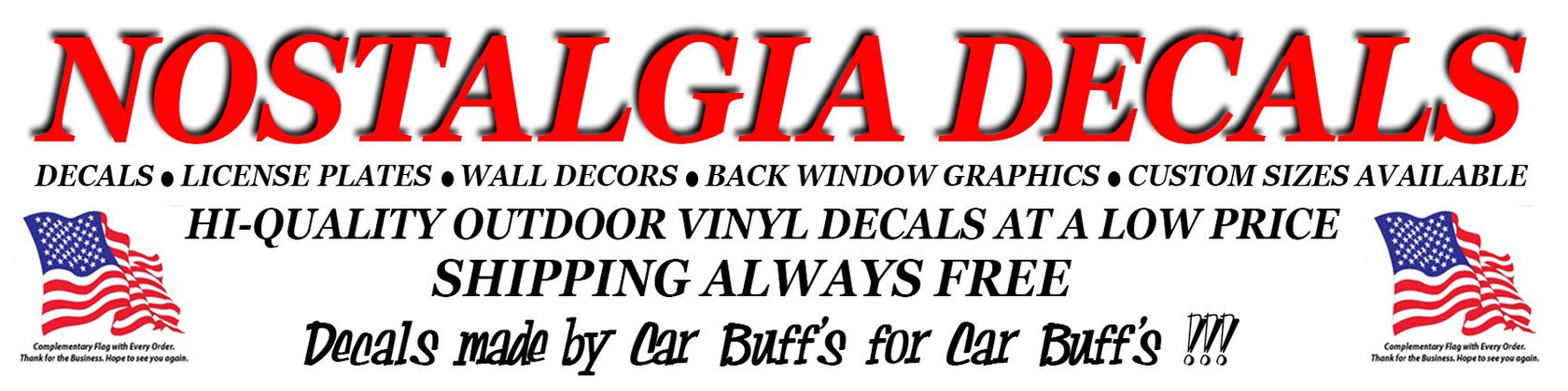 Nostalgia Decals Quality Vinyl Decals Free by Nostalgiadecalscom
