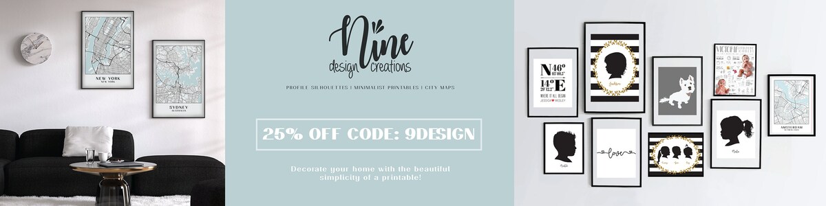 Profile Silhouette Minimalist Printables by NineDesignCreations