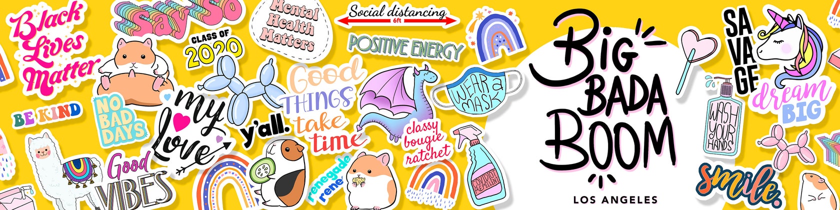 Shop Unique Handmade Stickers by BigBadaBoomShop on Etsy