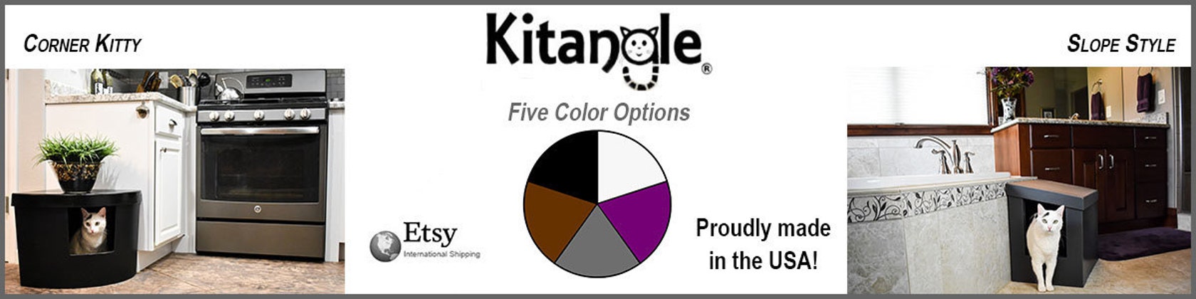 The Pet Lover's Original Angled Litter Box by Kitangle on Etsy