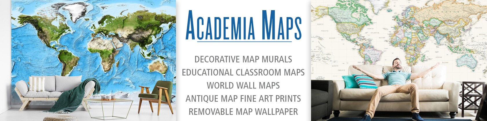 AcademiaMaps - Map Murals, Wall Maps, Antique & Vintage Map Reprints ...