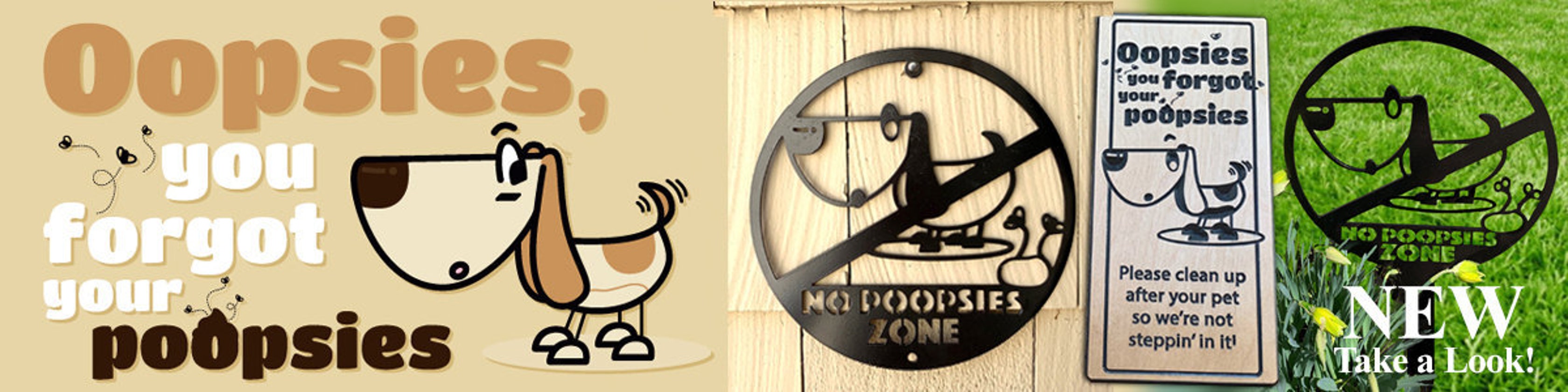 Dog Poop Lawn Sign No Poopsies Zone Lawn Signs by OopsiesPoopsies