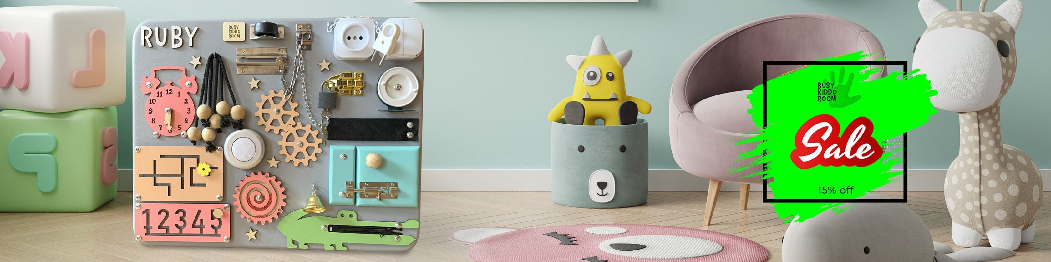 Handmade Montessori Busy Boards for toddler by BusyKiddoRoom