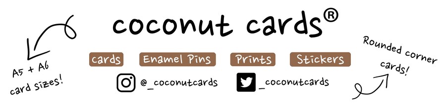 Coconut Cards Greeting Cards Stickers by coconutcardsshop