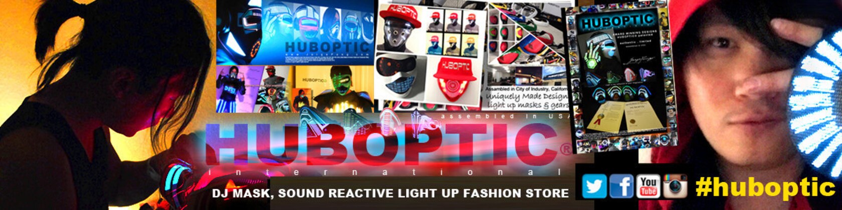 LIGHT UP MASKS SOUND REACTIVE LED LIGHT FASHION STORE by HUBOPTIC