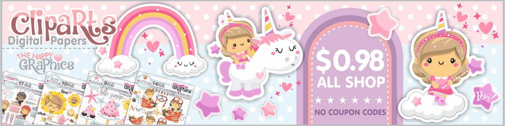 Cliparts Digital Papers & Cute Graphics by TheHappyGraphics