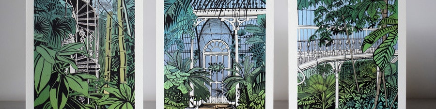 Bold colourful prints of plants architecture & by FreyasPrints