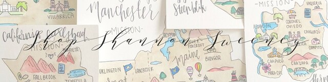 Original Creator Of Watercolor Mission Maps© by ShopShannonSweeney