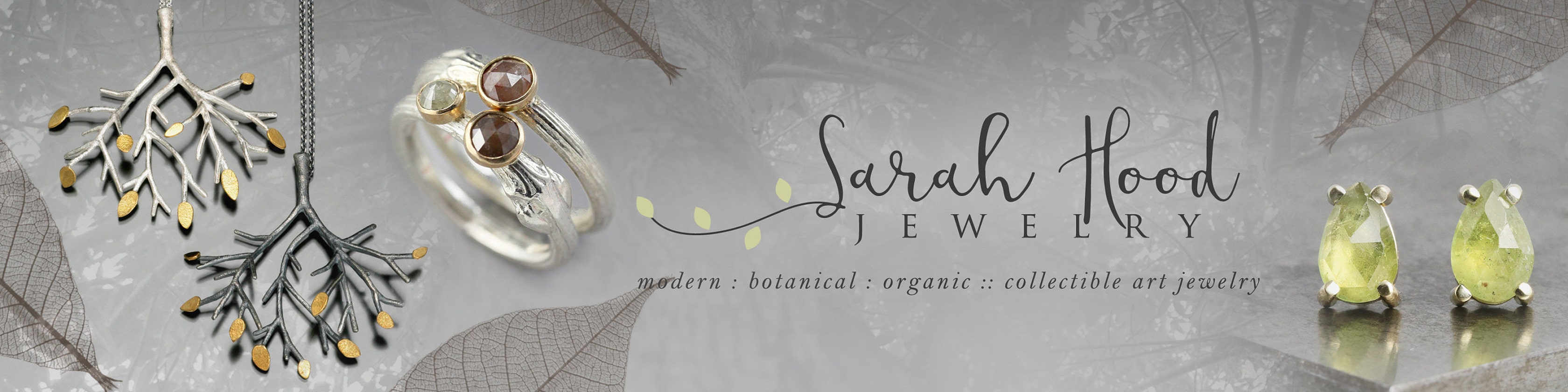 modern : botanical : organic :: collectible by SarahHoodJewelry