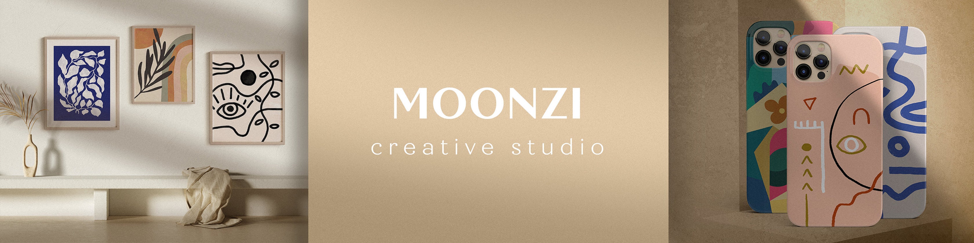 WALL ART and more: ModernBohoMinimalistBotanical by MOONZI on Etsy