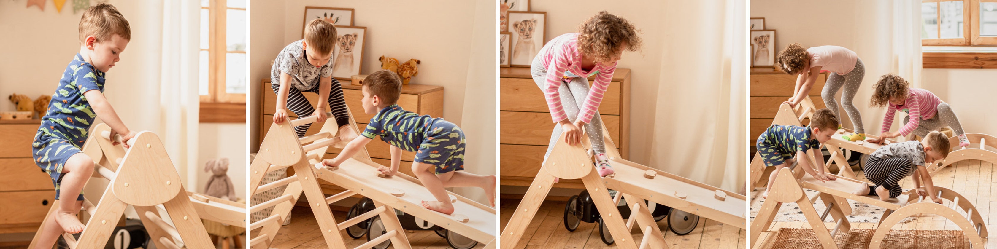 Balance Beams Climbing Triangles Montessori by WoodenBalance