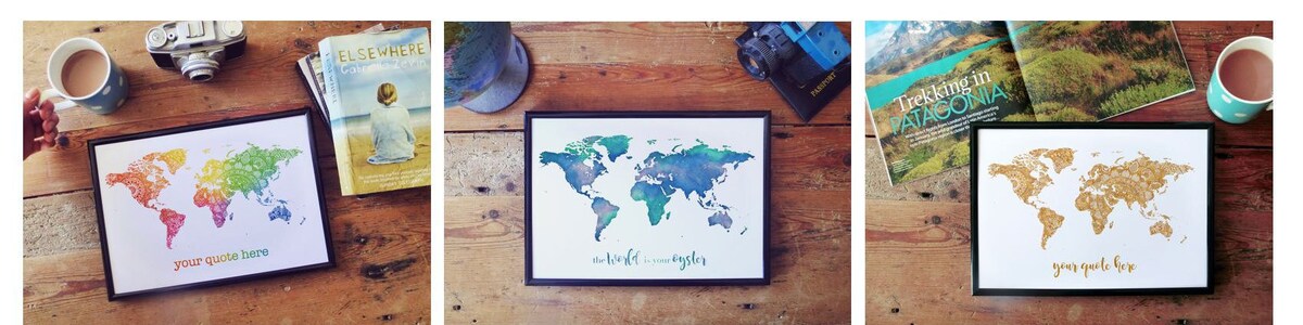 Custom World Map Wall Art by TheMapmakers on Etsy