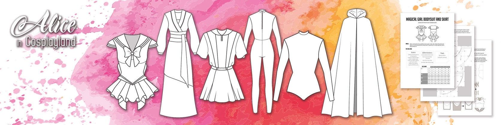 Aliceincosplayland - Fashion, Costume and Cosplay Sewing Patterns - Etsy