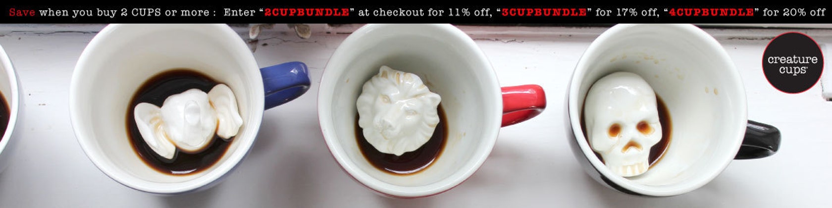 Hidden Creatures in Your Cups by creaturecups on Etsy