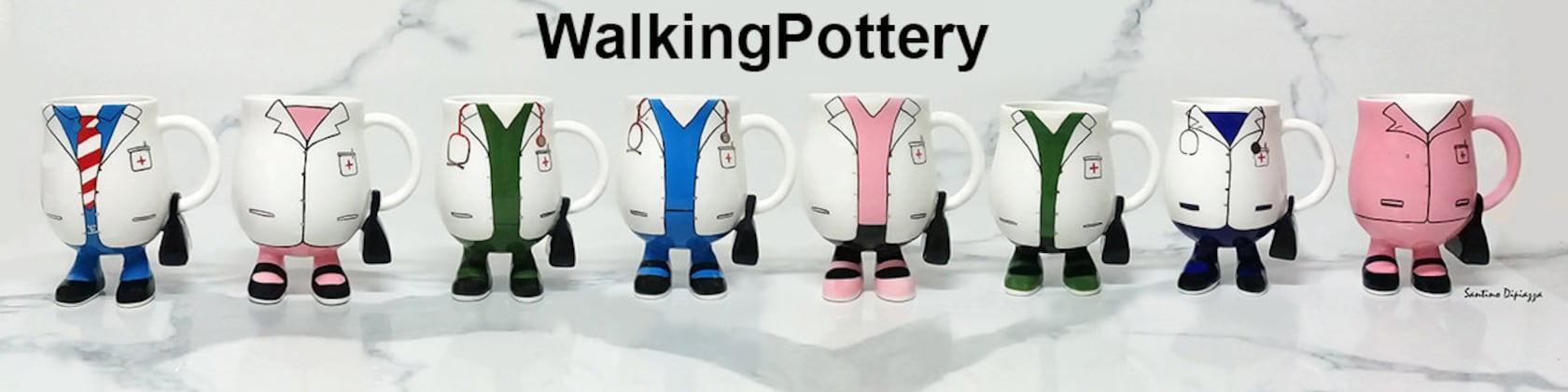 Walking Table Ware Handmade Pottery With Legs by WalkingPottery