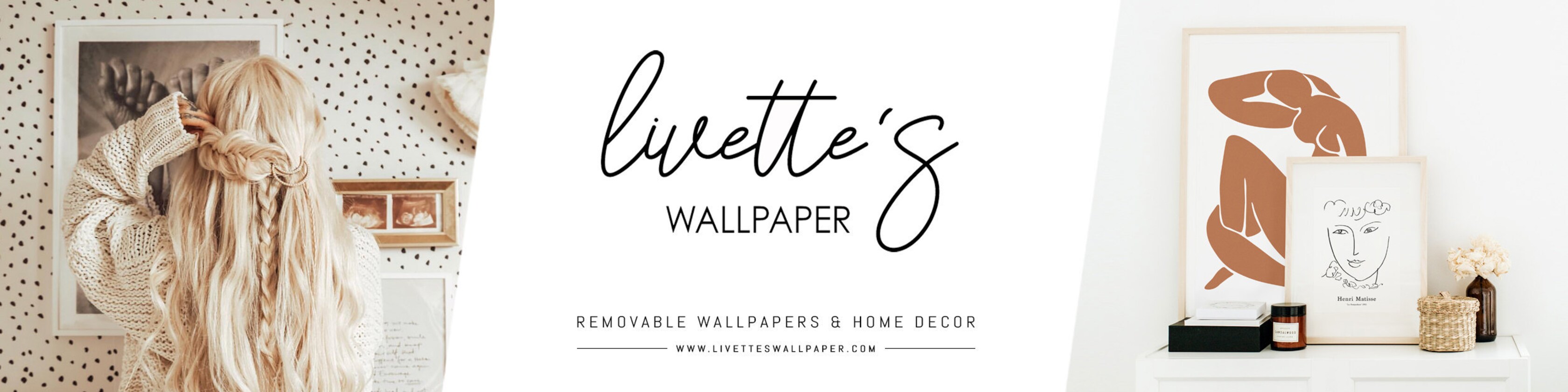 Trendy removable wallpaper delivered worldwide by Livettes on Etsy