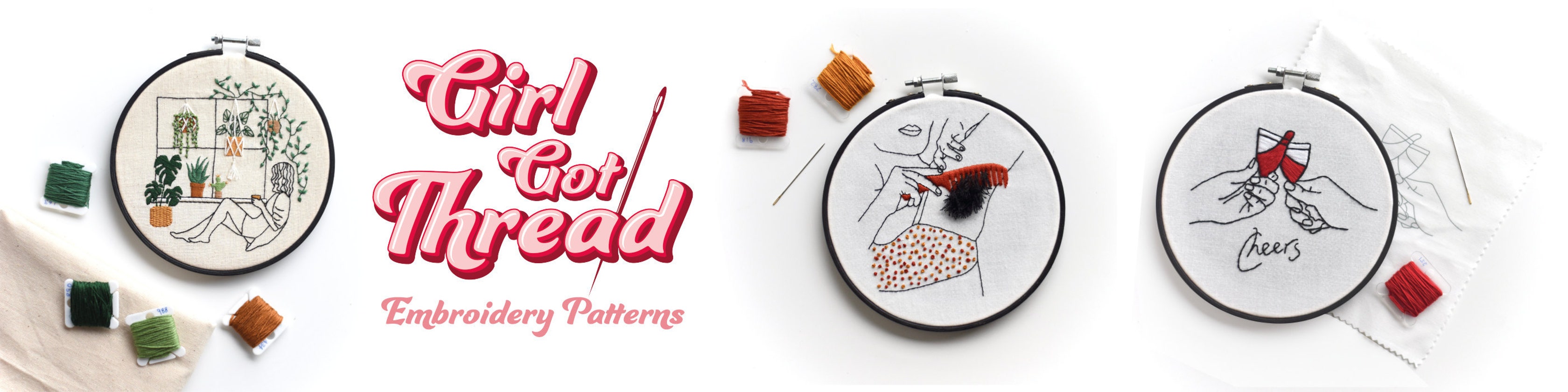 Modern embroidery PDF patterns. by GirlGotThread on Etsy