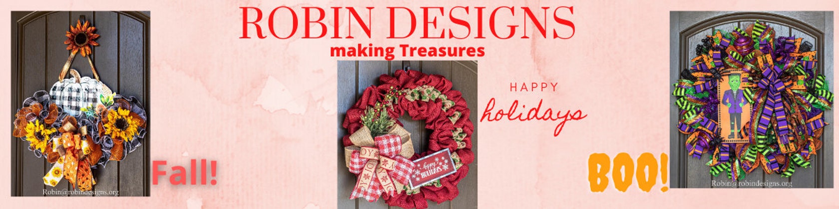 Wreaths you will Treasure by RobinDesignsShop on Etsy