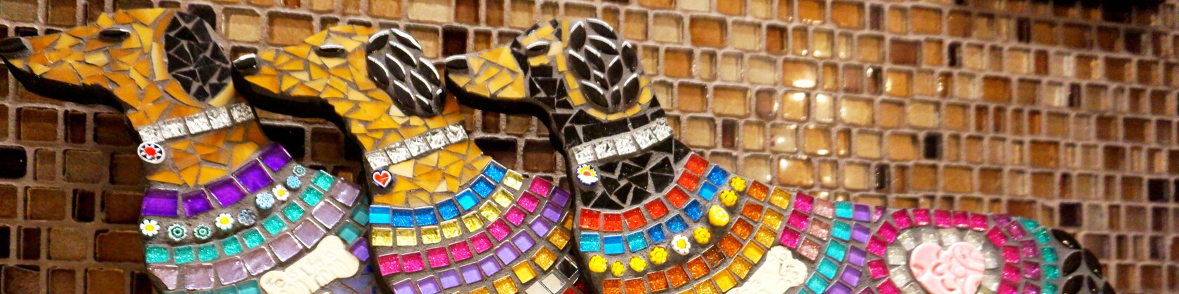 Funky Fun Mosaic Art & Hand painted by gardengoddessmosaics