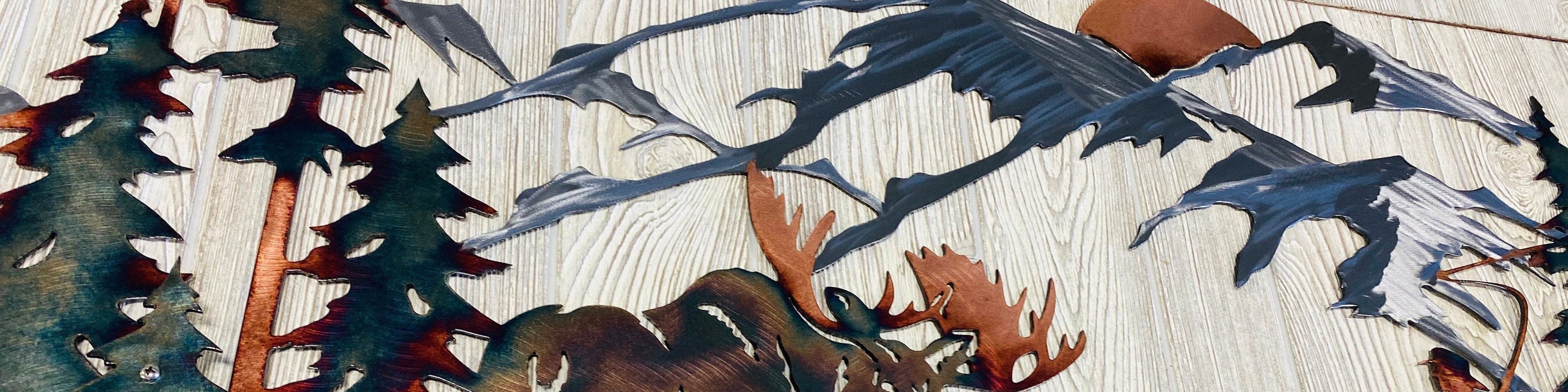 Patriotic Northwoods Metal Wall Art by MetalDecorStudiosUSA